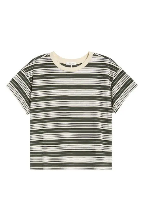 Rag & Bone Kelly Stripe Boxy T-shirt - Green Multi