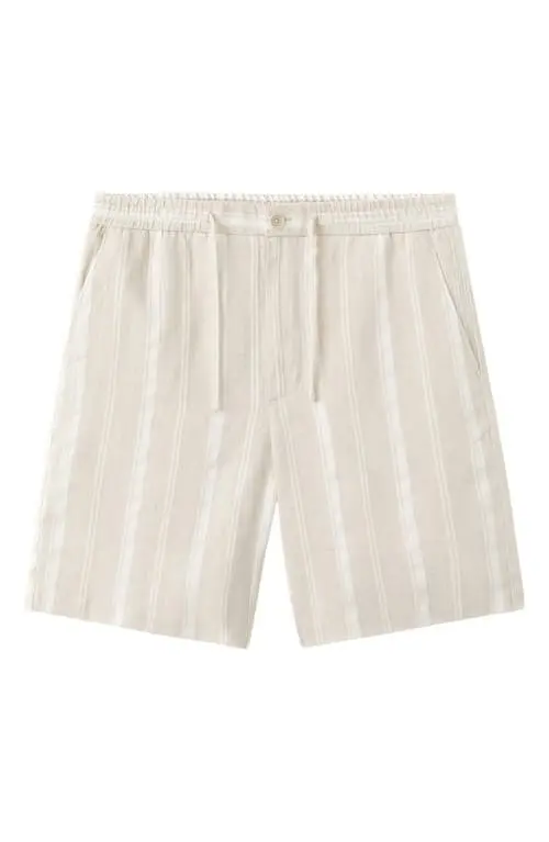 Mango Stripe Linen Blend Bermuda Shorts
