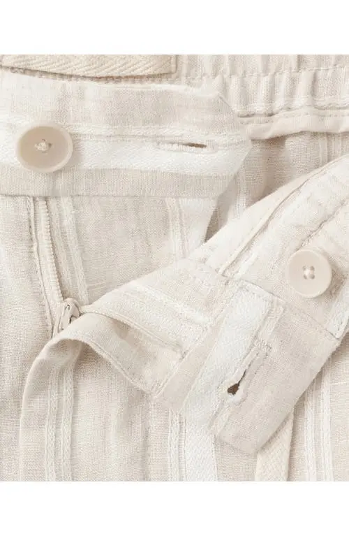 Mango Stripe Linen Blend Bermuda Shorts