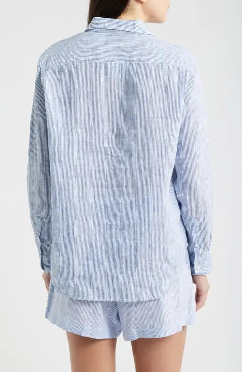 Frank & Eileen Relaxed Linen Striped Button-up Shirt