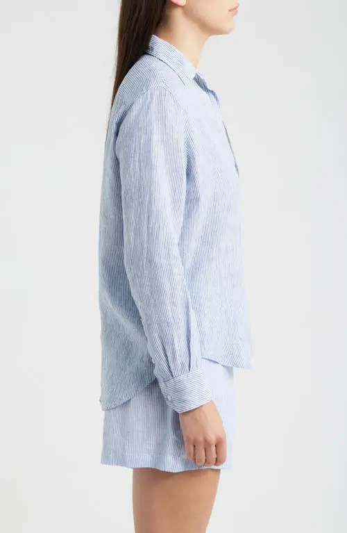 Frank & Eileen Relaxed Linen Striped Button-up Shirt