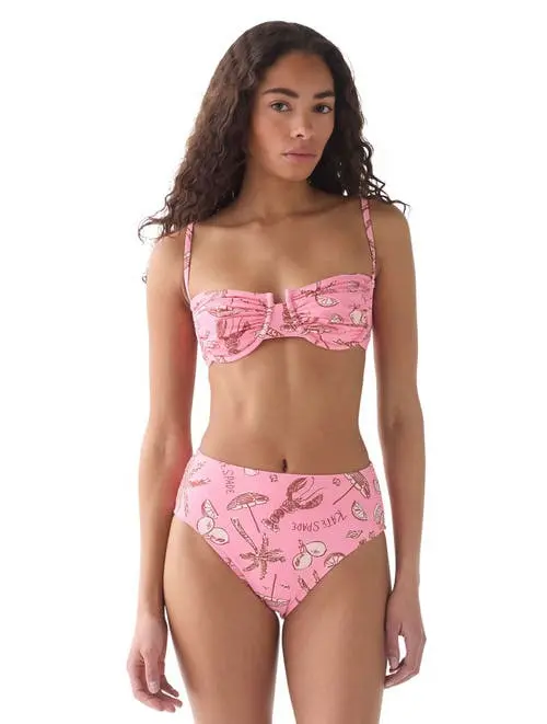 Kate Spade New York Ruched Underwire Bikini Top - Guava Slice