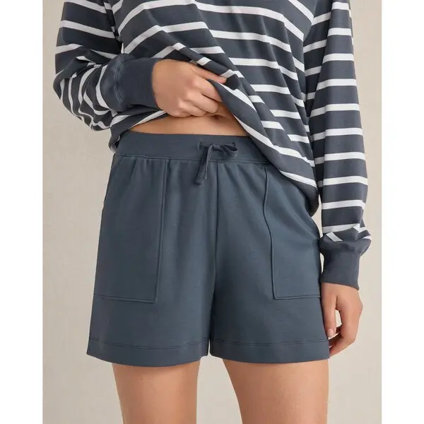 HAVEN WELL WITHIN Organic Cotton Interlock Shorts - Midnight