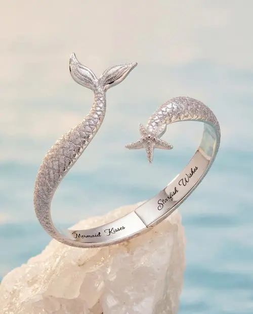 ALEX AND ANI Mermaid Kisses" Sterling Cuff Bracelet