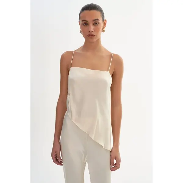 LAMARQUE Solange Asymmetric Satin Cami - Cream