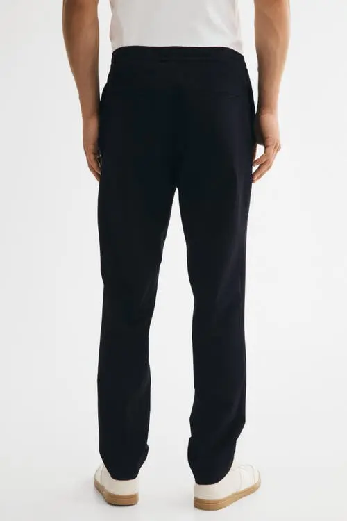 H&M Slim-fit Dressy Joggers With Drawstring Waist - Dark Blue