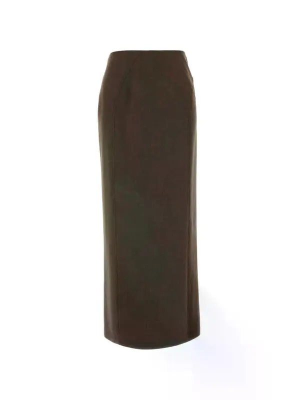 JIL SANDER High-waisted Pencil Skirt With Rear Slit - Brown