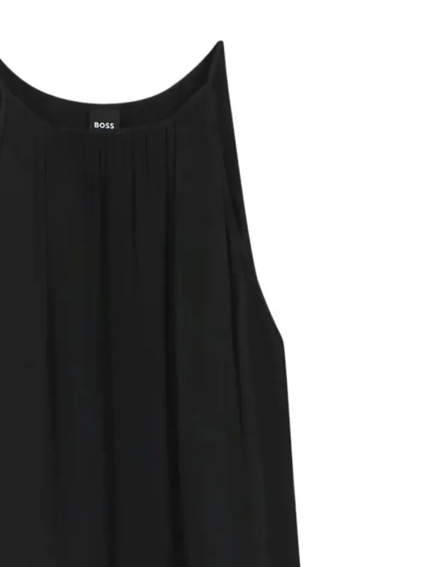 BOSS Pleated Halterneck Maxi Dress - Black