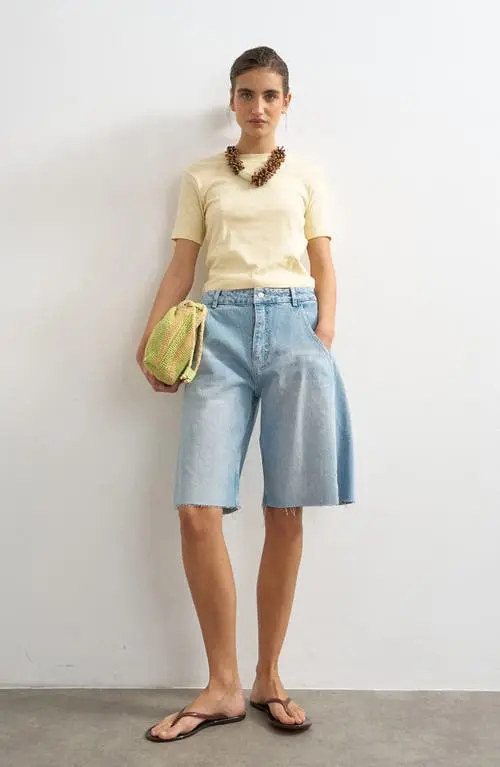 Topshop Shrunken Cotton T-shirt