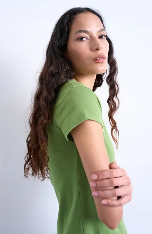Topshop Slim Fit Cotton T-shirt With Short Sleeves