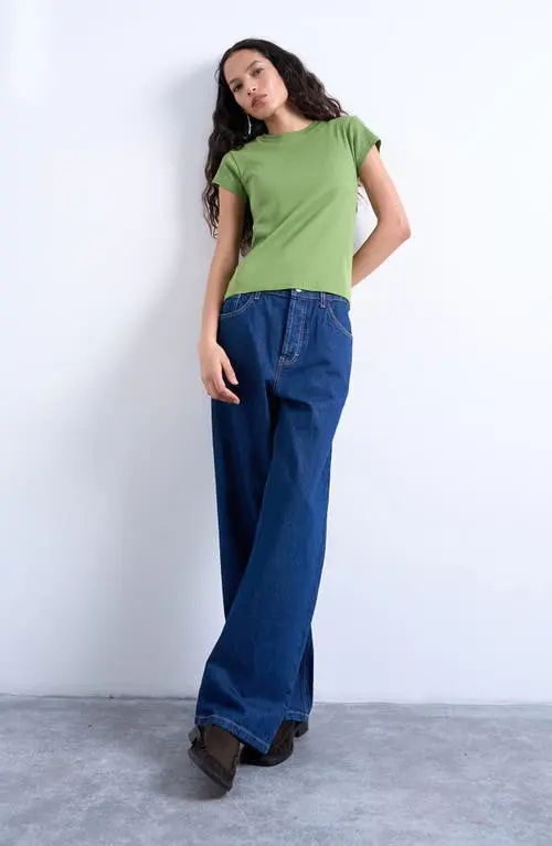 Topshop Slim Fit Cotton T-shirt With Short Sleeves