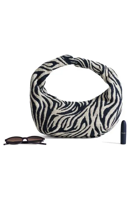 Topshop Zebra Print Canvas Shoulder Bag