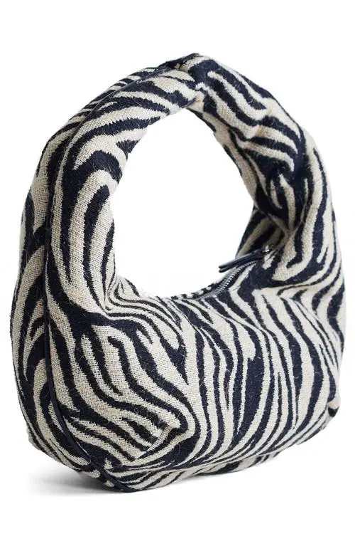 Topshop Zebra Print Canvas Shoulder Bag