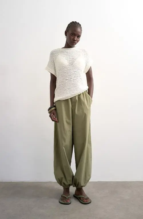 Topshop Open Stitch Knit Asymmetric Top
