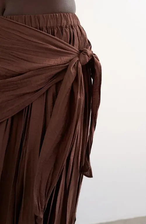 Topshop Sash Tie Crinkle Maxi Skirt