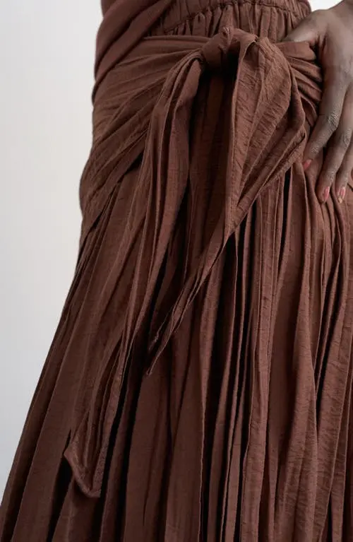 Topshop Sash Tie Crinkle Maxi Skirt