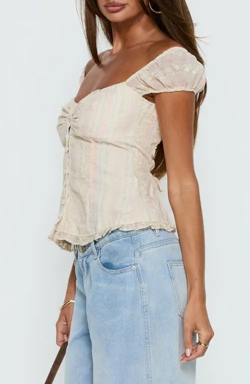 Princess Polly Trinitee Cap Sleeve Button-up Top