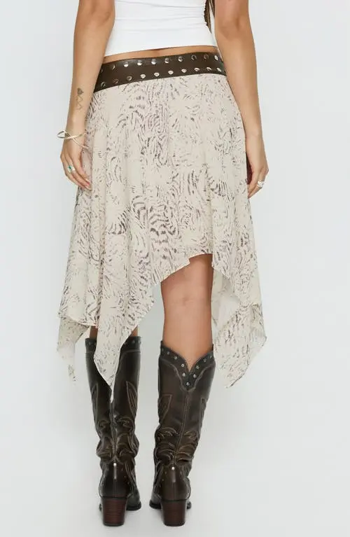 Princess Polly Dark Mirage Stud Asymmetric Skirt