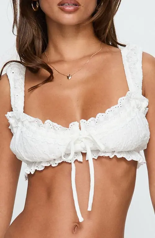 Princess Polly Midnight Sugar Eyelet Frilled Bralette Top