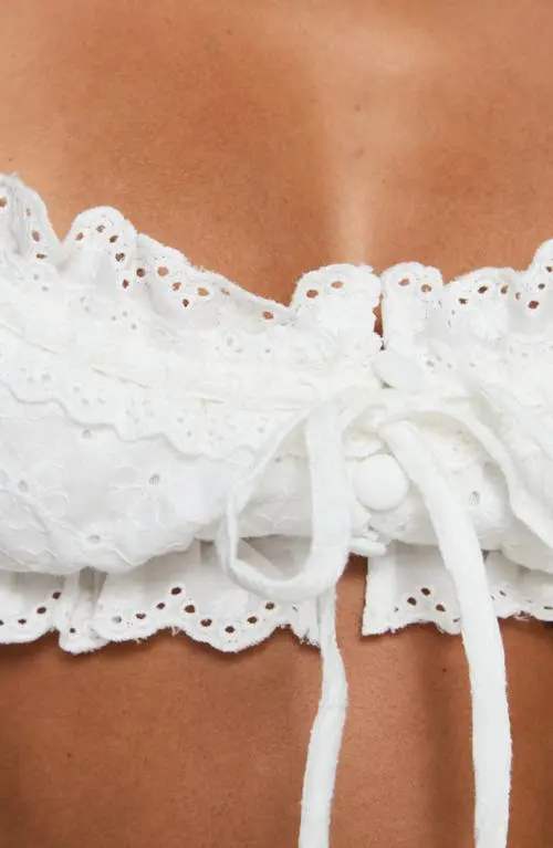 Princess Polly Midnight Sugar Eyelet Frilled Bralette Top