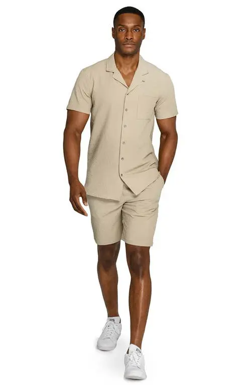 W.R.K Slim Fit Drawstring Seersucker Shorts