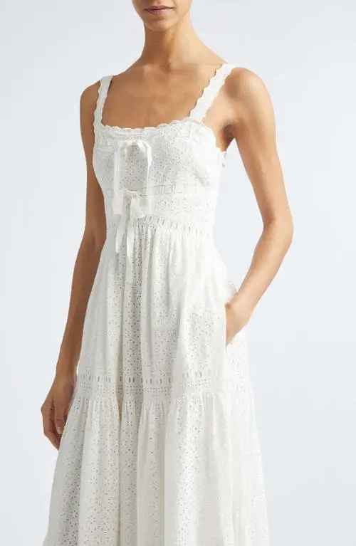 Ulla Johnson Constance Eyelet Sleeveless Cotton Maxi Dress