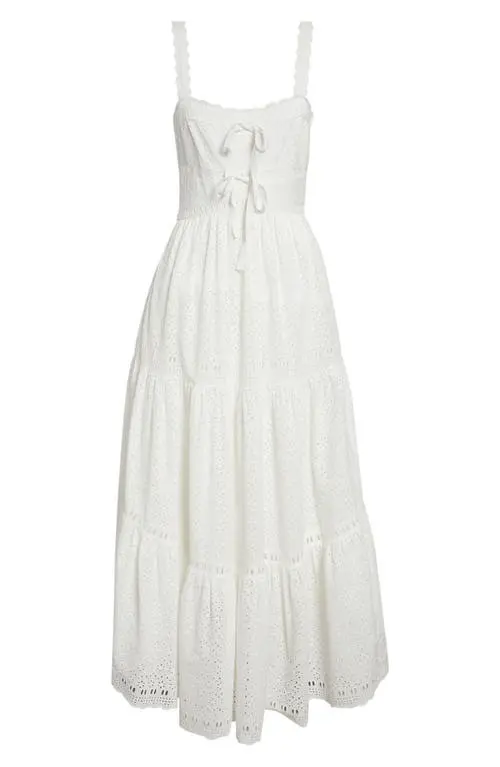 Ulla Johnson Constance Eyelet Sleeveless Cotton Maxi Dress