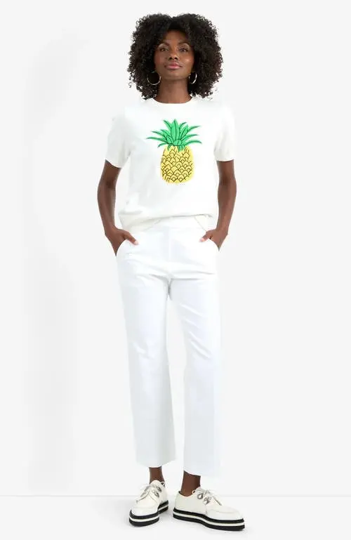 Trina Turk Pineapple Print Cotton Knit Sweater