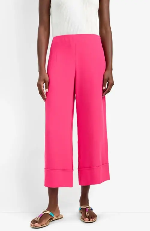 Trina Turk Bahooka Cropped Wide-leg Georgette Pants