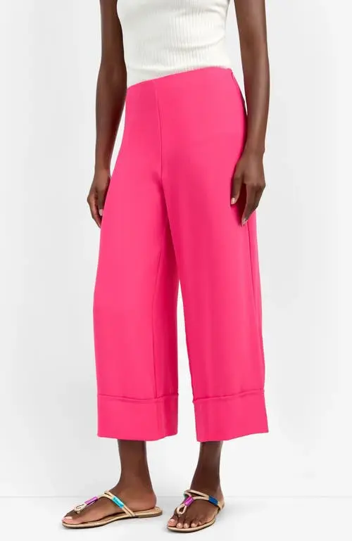 Trina Turk Bahooka Cropped Wide-leg Georgette Pants