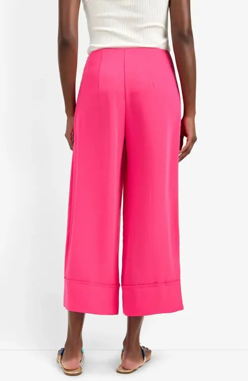Trina Turk Bahooka Cropped Wide-leg Georgette Pants