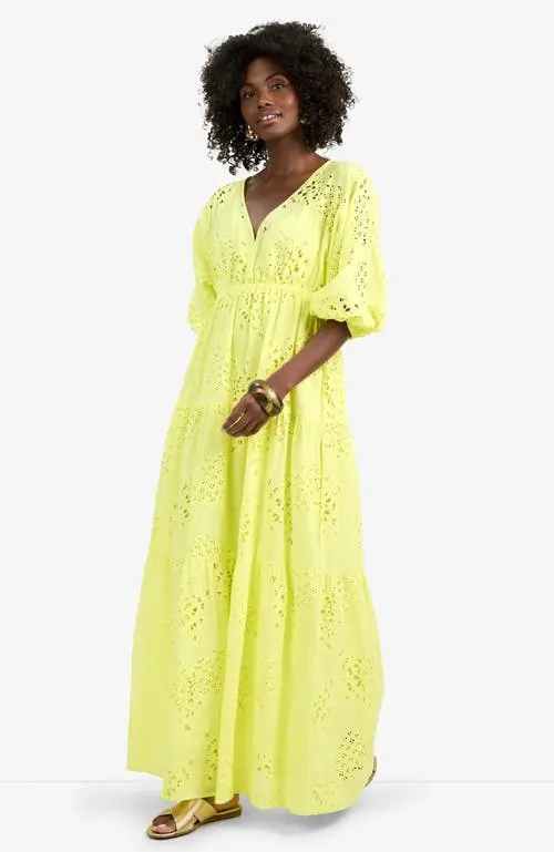 Trina Turk Arco Iris Cotton Eyelet Maxi Dress
