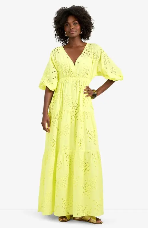 Trina Turk Arco Iris Cotton Eyelet Maxi Dress