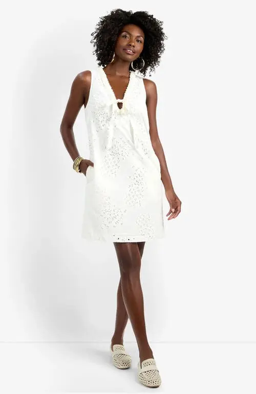 Trina Turk Amala Cotton Eyelet Dress - Whitewash
