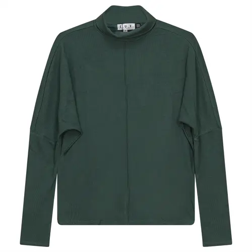 E.U.X. EXCLUSIVE Dolman Sleeve Turtleneck Thin Knit Sweater - Deep Teal
