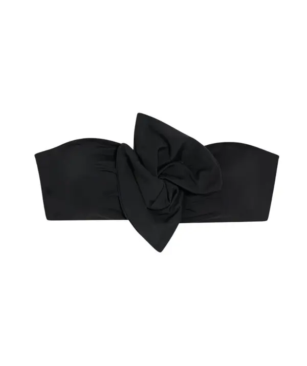Farm Rio Bow-detailed Bandeau Bikini Top - Black