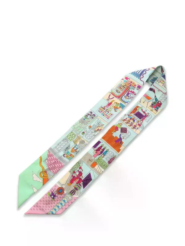Hermès 2010s Twilly La Maison Des Carrés Scarf