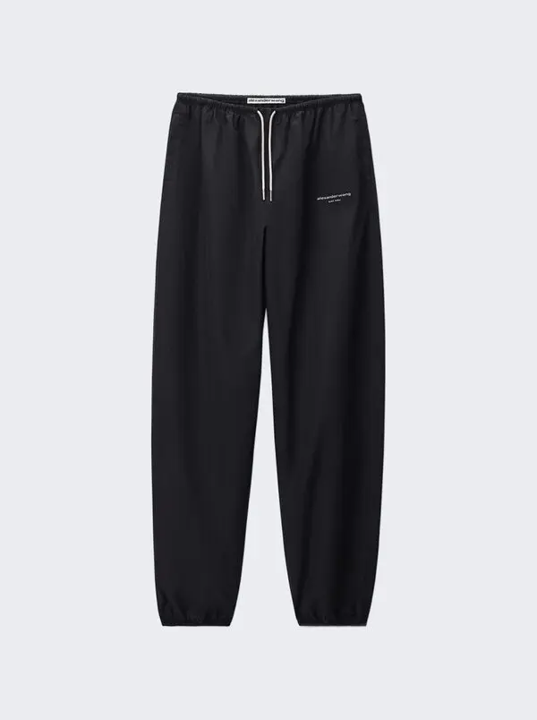 Alexander Wang Mid-rise Track Pants With Rhinestone Drawcords - Black