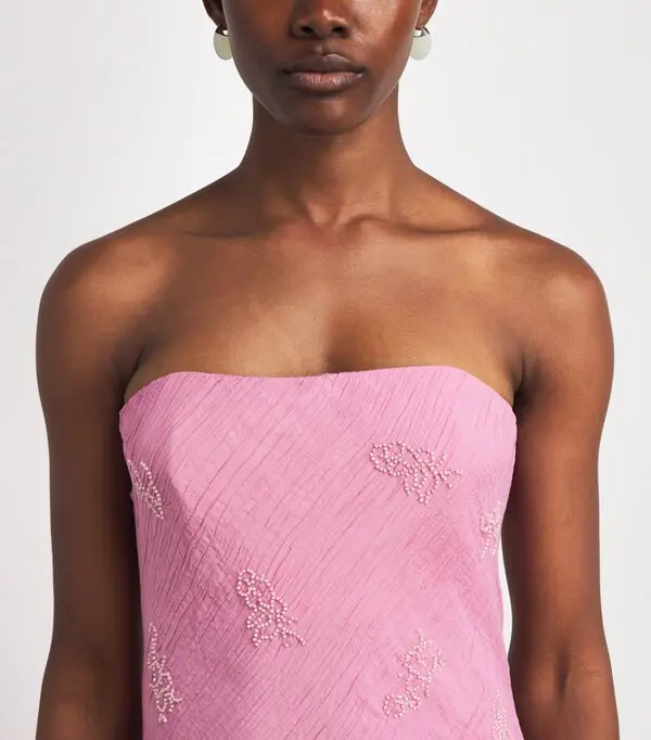 Staud Organza Beaded Cassie Maxi Dress - Pink
