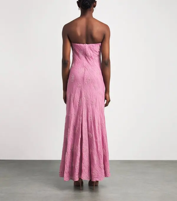 Staud Organza Beaded Cassie Maxi Dress - Pink