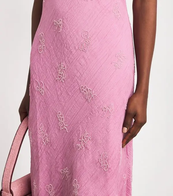 Staud Organza Beaded Cassie Maxi Dress - Pink