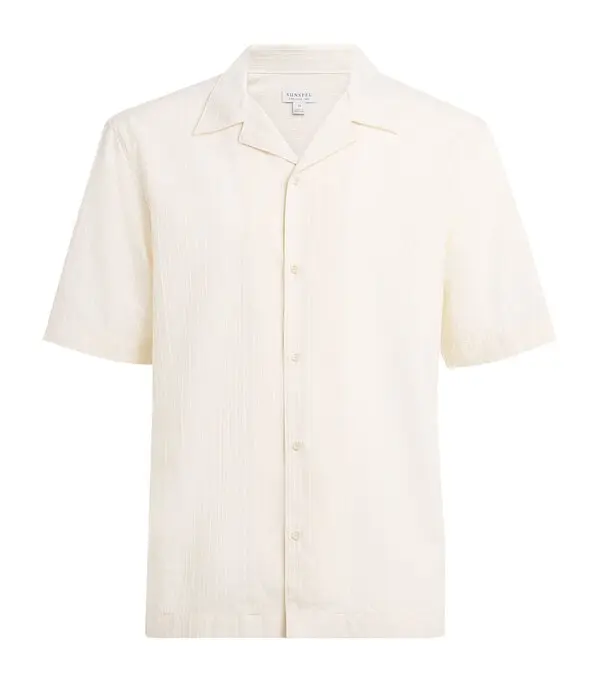 Sunspel Cotton Textured Stripe Shirt