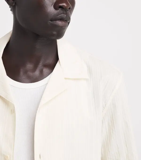 Sunspel Cotton Textured Stripe Shirt