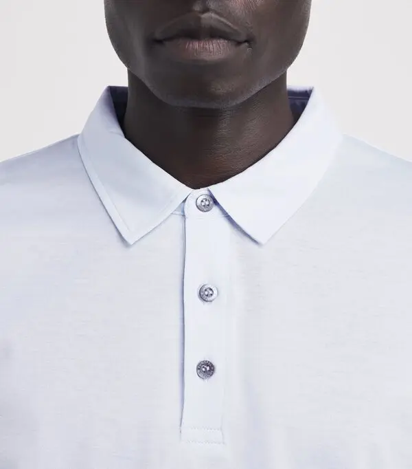 Sunspel Supima Cotton Polo Shirt - Blue