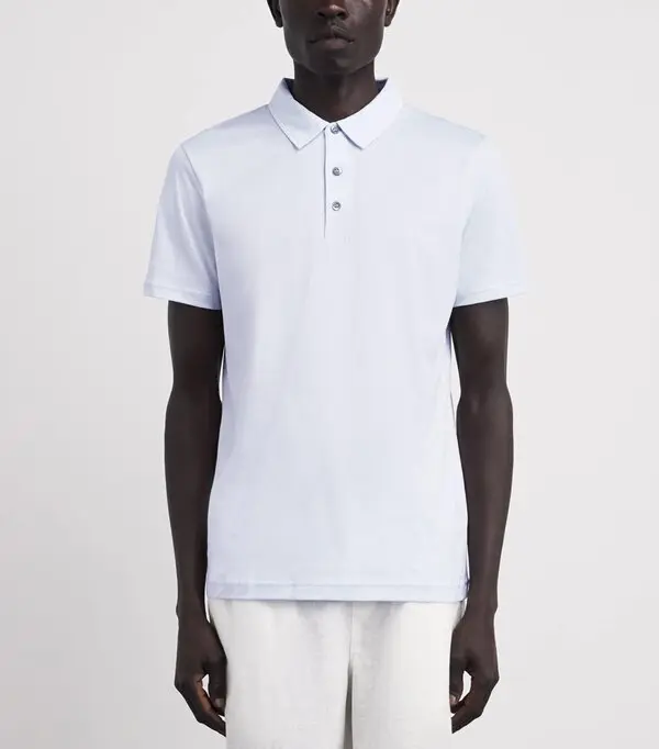 Sunspel Supima Cotton Polo Shirt - Blue