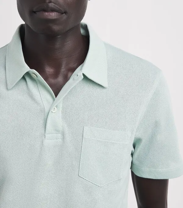Sunspel Supima Cotton Riviera Polo Shirt - Green