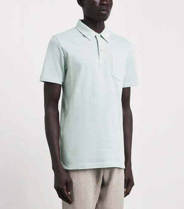 Sunspel Supima Cotton Riviera Polo Shirt - Green
