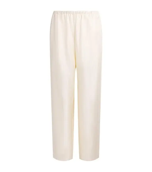 TOTEME Silk Monogram Trousers - Ivory