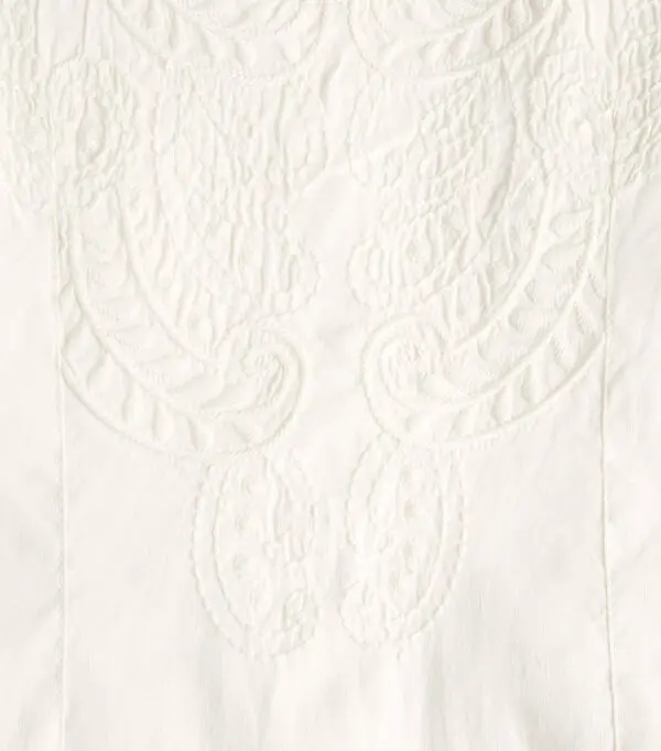 Veronica Beard Linen-blend Eyelet Upten Midi Dress - Ivory