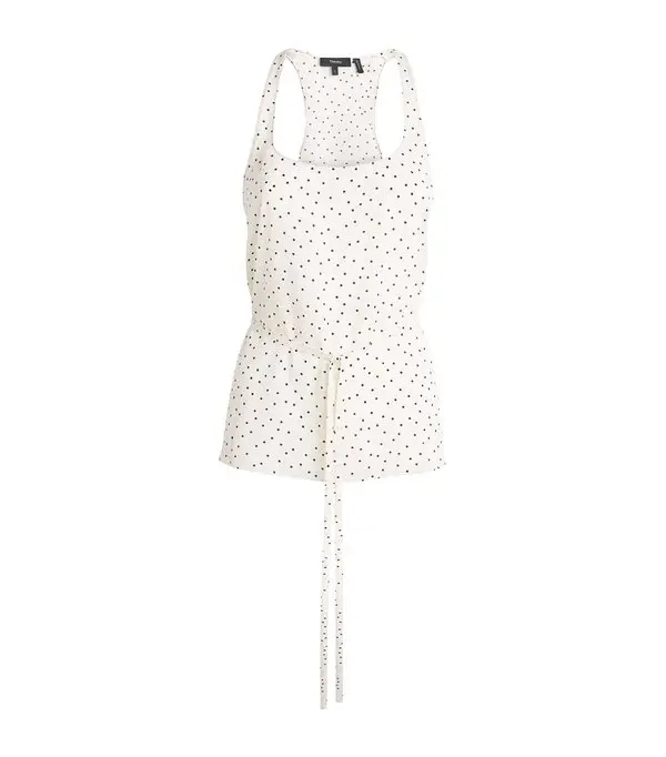 Theory Silk-blend Polka-dot Tank Top - Ivory